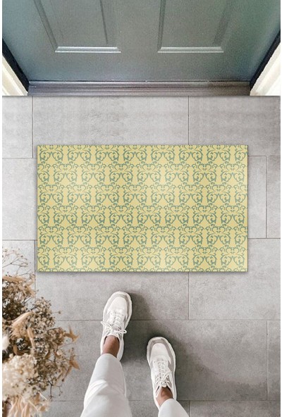 Parla Dekoratif Dijital Baskı Bej Motif Dış Mekan Paspas PS1149