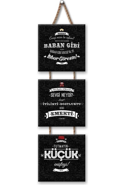 Yeşilçam 3 Parça Ipli Mdf TABLOTGTB1306