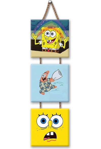 Sünger Bob 3 Parça Ipli Mdf TABLOTLH2673