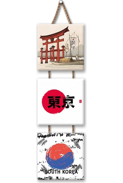 Güney Kore 3 Parça Ipli Mdf TABLOTLH1142