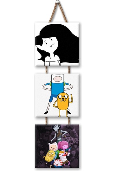 Adventure Time 3 Parça Ipli Mdf TABLOTLH2612