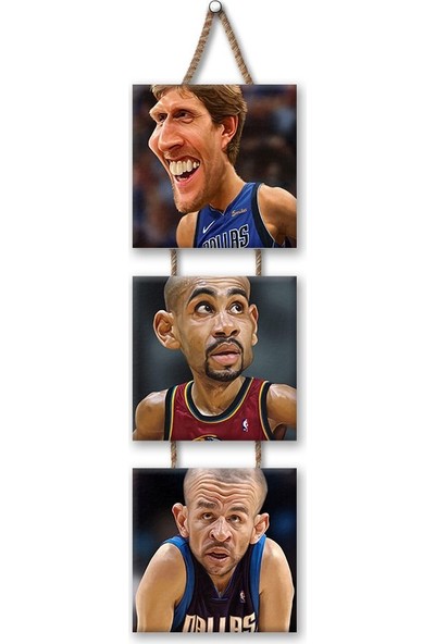 Basketçiler 3 Parça Ipli Mdf TABLOTLH2741