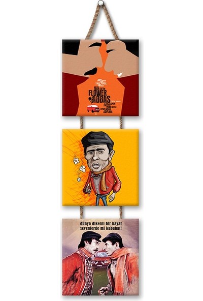 Çiçek Abbas 3 Parça Ipli Mdf TABLOTLHT158 Çiçek Abbas 3 Parça Ipli Mdf TABLOTLHT158