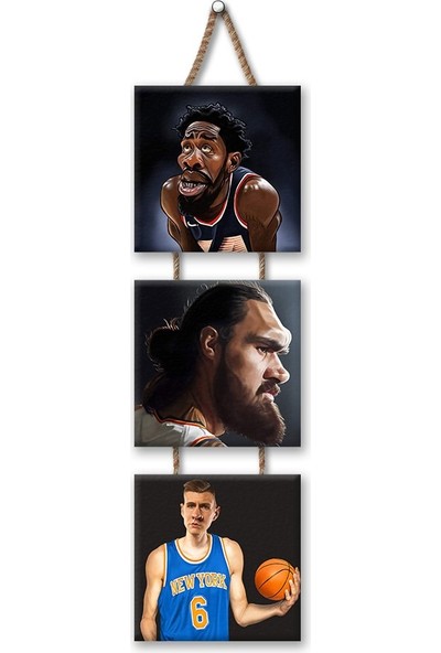 Basketçiler 3 Parça Ipli Mdf TABLOTLH2743