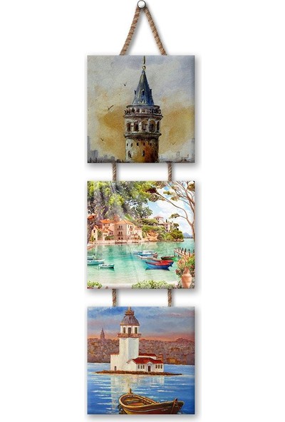 Istanbul 3 Parça Ipli Mdf TABLOTLH2752 Istanbul 3 Parça Ipli Mdf TABLOTLH2752