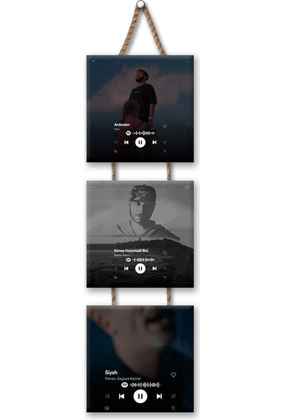 Rap Spotify Karekodlu 3 Parça Ipli Mdf TABLOTLH1533 Rap Spotify Karekodlu 3 Parça Ipli Mdf TABLOTLH1533