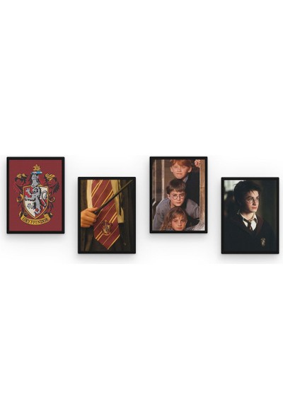 Gryffindor 4 Parça Mdf TABLOSLA631 Gryffindor 4 Parça Mdf TABLOSLA631