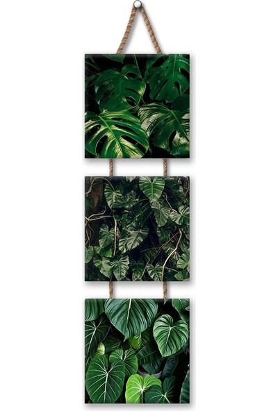 Yaprak 3 Parça Ipli Mdf TABLOTLH1102