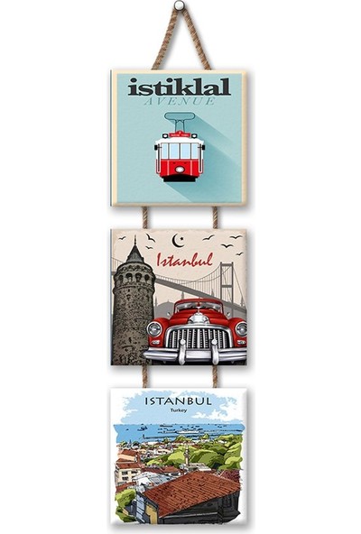 Istanbul 3 Parça Ipli Mdf TABLOTLHT264 Istanbul 3 Parça Ipli Mdf TABLOTLHT264