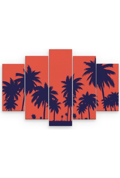 Palmiye Sahilde Akşam 5 Parça Mdf TABLOTGTB243 Palmiye Sahilde Akşam 5 Parça Mdf TABLOTGTB243