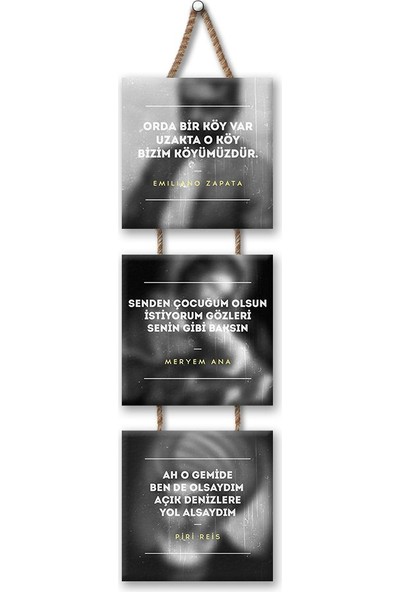 Sözler 3 Parça Ipli Mdf TABLOTLH1512