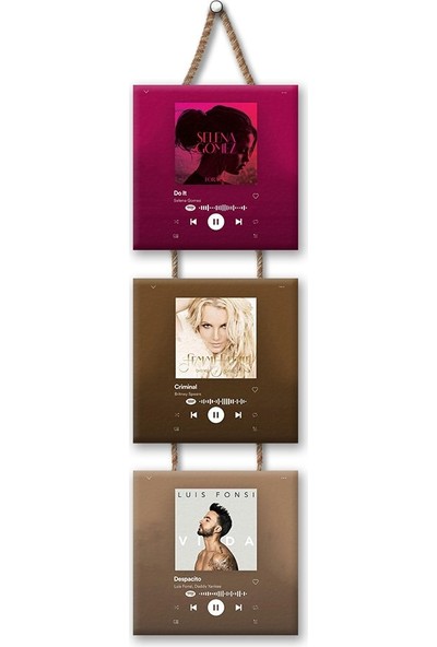 Pop Spotify Karekodlu 3 Parça Ipli Mdf TABLOTLH1551 Pop Spotify Karekodlu 3 Parça Ipli Mdf TABLOTLH1551