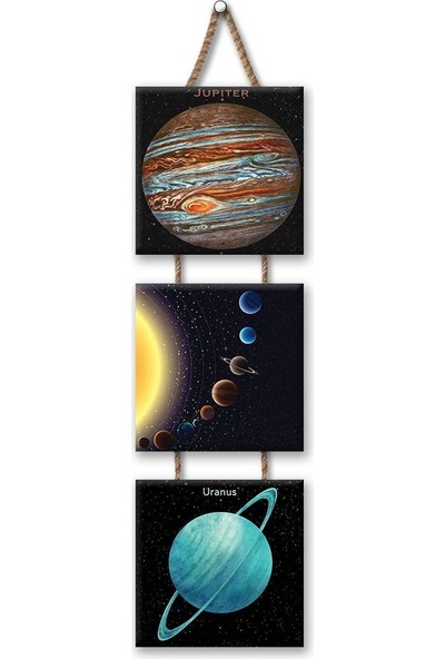 Gezegenler 3 Parça Ipli Mdf TABLOTLH1566