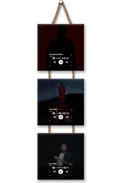 Rap Spotify Karekodlu 3 Parça Ipli Mdf TABLOTLH1535 Rap Spotify Karekodlu 3 Parça Ipli Mdf TABLOTLH1535