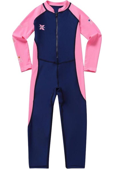 Erkek Bebek Kız Uzun Kollu Mayo Tek Parça Sörf Uıt Beach Wimwear - S