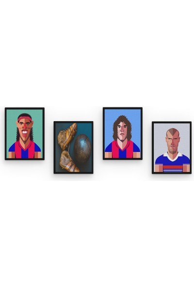 Ünlü Futbolcular 4 Parça Mdf TABLOTGTB1258