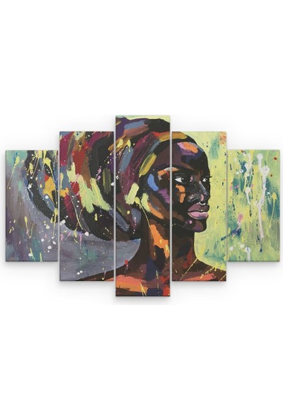 African Woman 5 Parça Mdf TABLOTGTB475 African Woman 5 Parça Mdf TABLOTGTB475