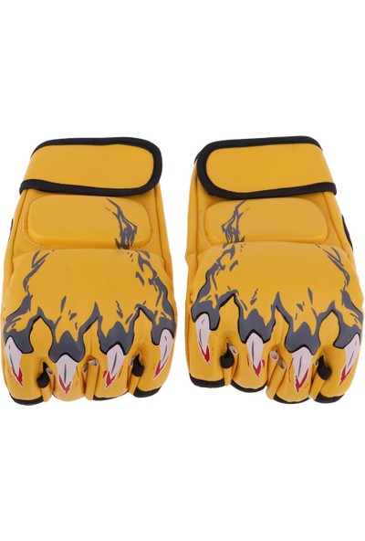 Kıchboxıng Belgesi Kaplama Eldiven Boks Çantası Savaş Mitts Parmaksız Yellow1 Kıchboxıng Belgesi Kaplama Eldiven Boks Çantası Savaş Mitts Parmaksız Yellow1