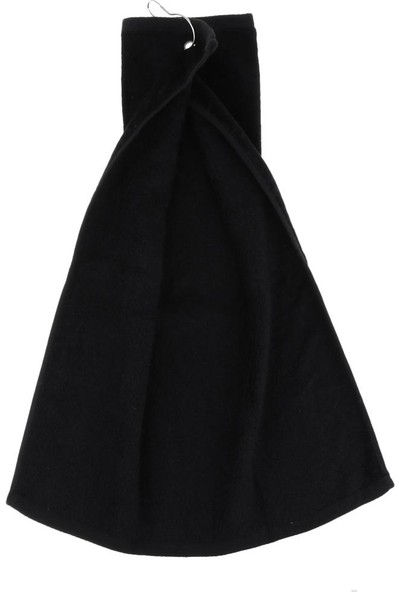 Üç Katlı Yürüyüş Pamuk Golf Spor Çantası Temiz Havlu ile Karabina Klipsi Siyah