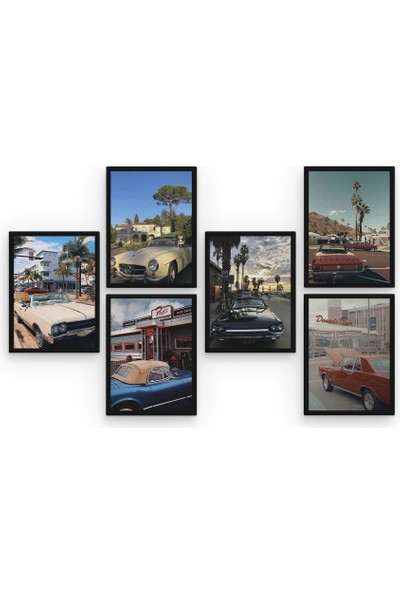 Klasik Arabalar 6 Parça Mdf TABLOGMZ471