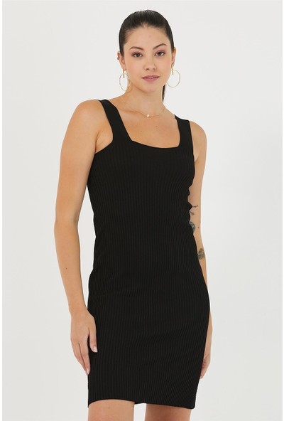 Kadın Askılı Elbise Siyah