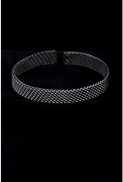 Penguen Silver El Örgüsü Hasır Erkek Gümüş Bileklik