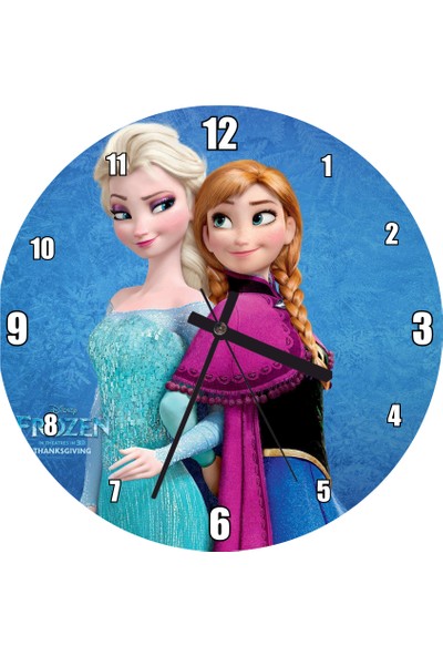 Cakatablo Frozen Elsa ve Anna Görseli Duvar Saati (Çap 50X50 cm ) Cakatablo Frozen Elsa ve Anna Görseli Duvar Saati (Çap 50X50 cm )