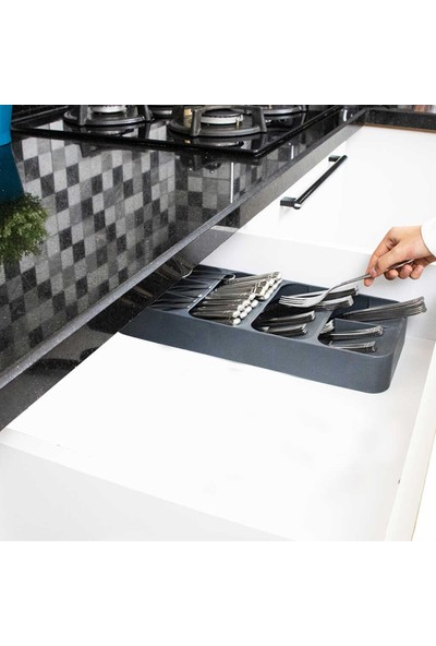 Decobella 50809 Çekmece Içi 9 Bölmeli Kaşıklık Antrasit Decobella 50809 Çekmece Içi 9 Bölmeli Kaşıklık Antrasit