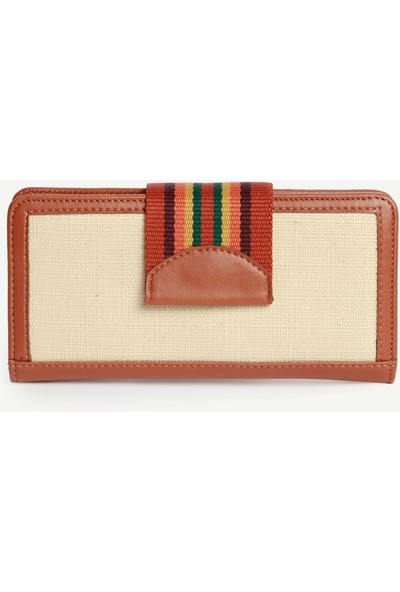 Yargıcı Renk Detaylı Keten Cüzdan