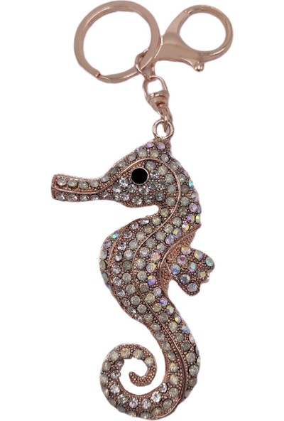 Dünyadan Hediyeler Beyaz Kristal Taşlı Denizatı Anahtarlık