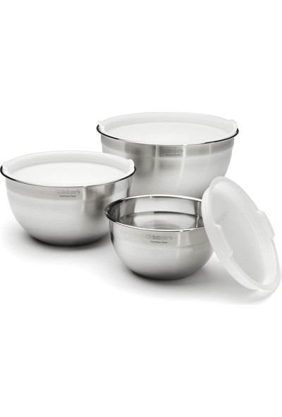 Cuisinart Ctg-00-Smb Paslanmaz Çelik Kapaklı Karıştırma Kaseleri, 3 Parça