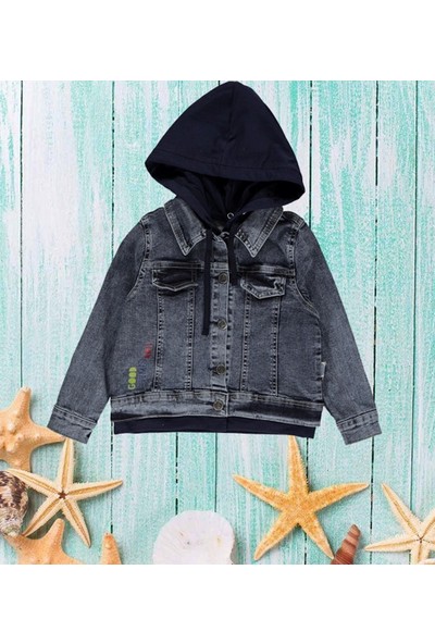 Overdo Erkek Çocuk Köpek Baskılı Kot Ceket