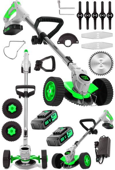 Torq Power Amerkan Çift Akülü Tekerlekli Teleskopik Uzatma 88V 10 Ah Ot Çim Çalı Çayır Biçme Tırpanı Torq Power Amerkan Çift Akülü Tekerlekli Teleskopik Uzatma 88V 10 Ah Ot Çim Çalı Çayır Biçme Tırpanı