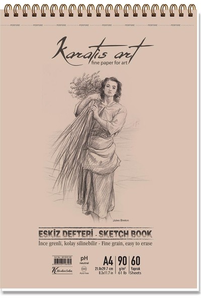 Karatis Art A4 Spiralli Eskiz Blok 90GR/60 Yaprak Karatis Art A4 Spiralli Eskiz Blok 90GR/60 Yaprak