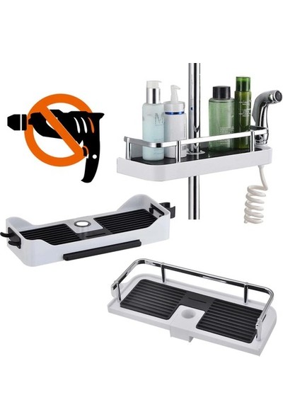 Banyo Duş Organizer Sabunluk Metalik Korumalı