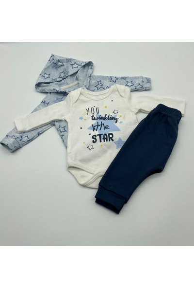 E&G Erkek Bebek 3'lü Hırkalı Takım