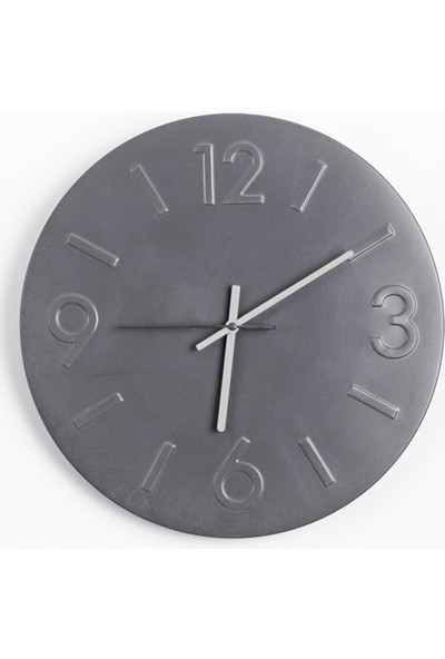 Lukka Home 34 cm Yuvarlak Koyu Gri Modern Beton Duvar Saati Lukka Home 34 cm Yuvarlak Koyu Gri Modern Beton Duvar Saati