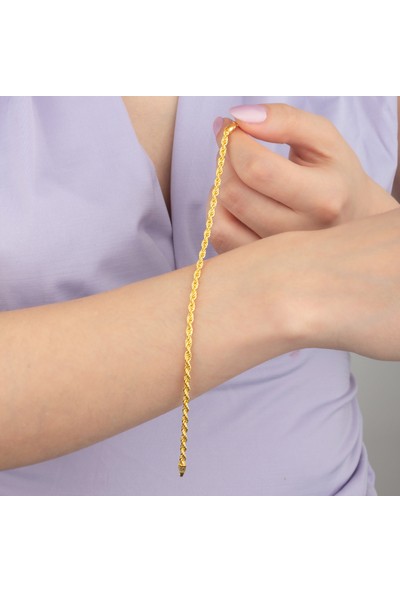 Ravza Gümüş 925 Ayar Gümüş Burma Model Halat Bileklik