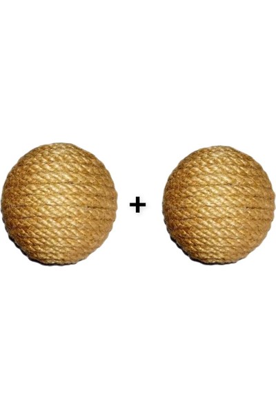 Abuzeer 2 Adet El Yapımı Organik Jüt Halat Kedi Oyun Topu Xl Abuzeer 2 Adet El Yapımı Organik Jüt Halat Kedi Oyun Topu Xl