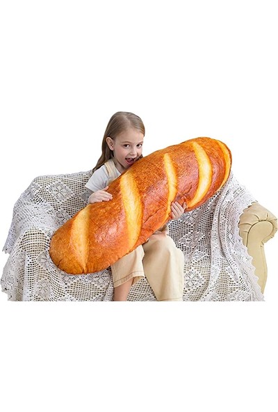 40 In 3D Simülasyon Ekmek Şekli Yastık 40 In 3D Simülasyon Ekmek Şekli Yastık