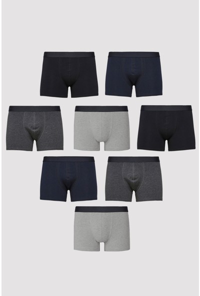 Erkek Karışık Boxer 8'li Paket Pamuklu Likralı Erkek Karışık Boxer 8'li Paket Pamuklu Likralı
