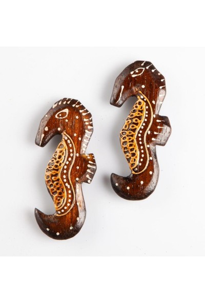Dünyadan Hediyeler Ahşap Denizatı Magnet 2 Li Set