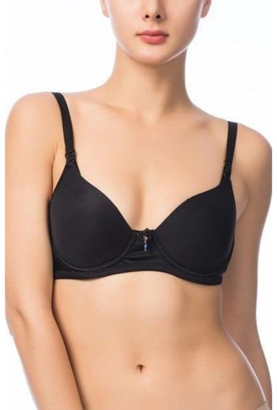 Kadın Siyah Kaplı Balenli Emzirme Sütyeni 3628