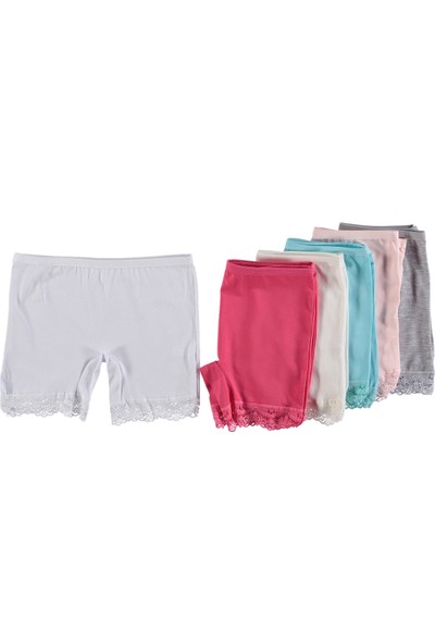 6'lı Paçası Dantelli Dondeza Kız Çocuk Boxer