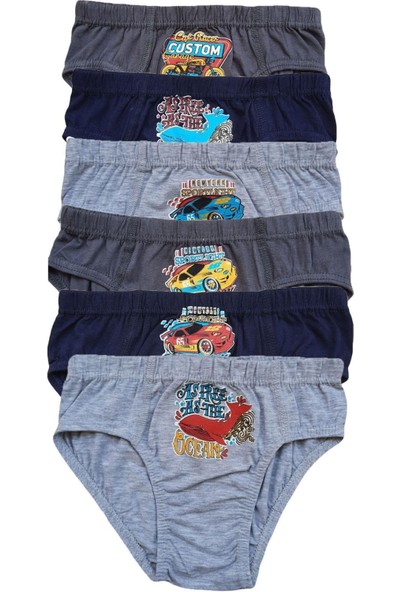Erkek Çocuk Renkli Desenli Slip Külot Pamuklu 6lı Paket Erkek Çocuk Renkli Desenli Slip Külot Pamuklu 6lı Paket