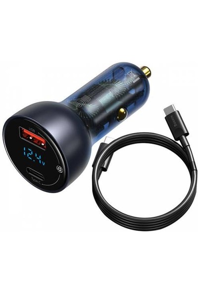 Baseus Şarj Göstergeli Ultra Hızlı 65W Araç Çakmaklık Şarj ve 100W Kablo Qc+Pps Dual USB Ype-C Kablo Baseus Şarj Göstergeli Ultra Hızlı 65W Araç Çakmaklık Şarj ve 100W Kablo Qc+Pps Dual USB Ype-C Kablo