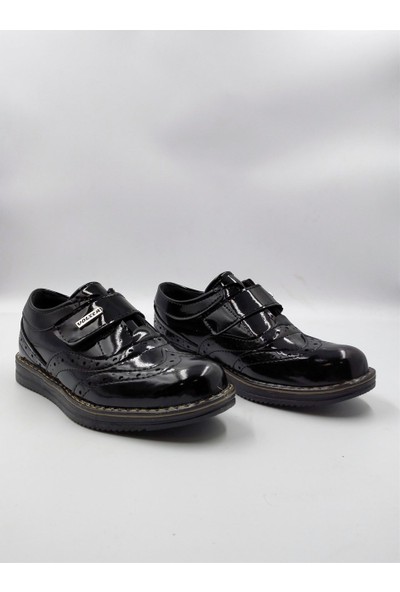 Rob's Ayakkabı Siyah Rugan Cırtlı Erkek Çocuk Düğün Sünnet Klasik Ayakkabı