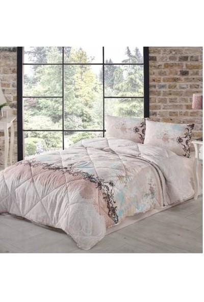 Kristal Pamuklu Çift Kişilik Yorgan Uyku Seti-Ipek Kahve