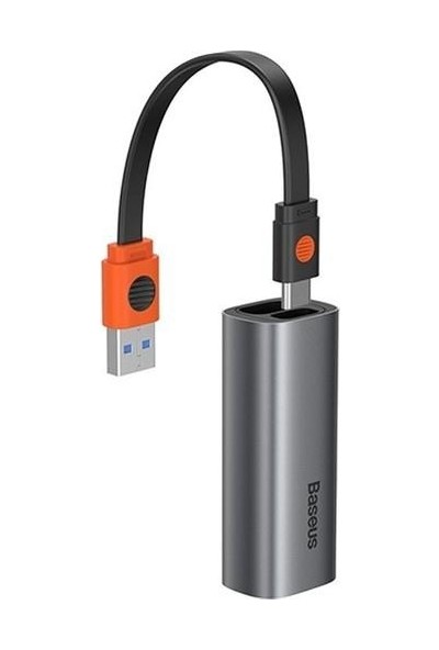 Baseus USB Ethernet Adaptörü 2in1 1000MBPS RJ45 Dönüştürücü 2 In1 USB A+Usb Çift Yönlü Iletimli Baseus USB Ethernet Adaptörü 2in1 1000MBPS RJ45 Dönüştürücü 2 In1 USB A+Usb Çift Yönlü Iletimli