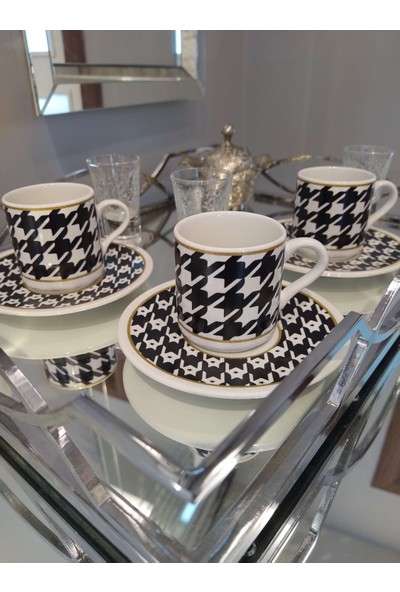 Ozzy Dükkan Kazayağı Desenli Kahve Fincanı